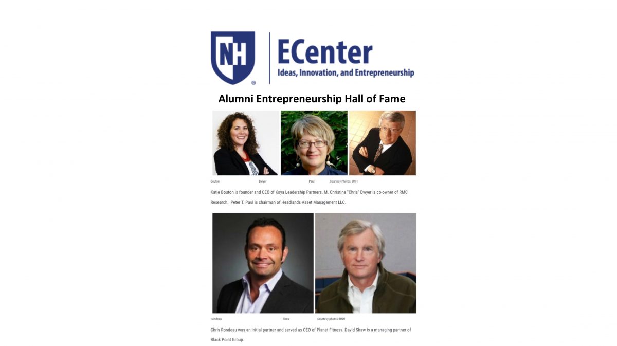 UNH announces Entrepreneurship Hall of Fame